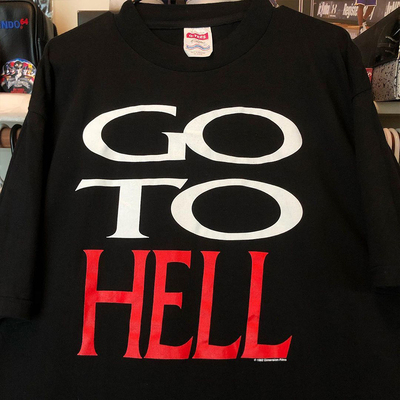 Hellraiser猛鬼追魂字母印花短袖