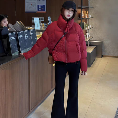 瑞瑞冬季新款小个子加厚泡芙保暖羽绒服外套（含90白鸭绒）d1409