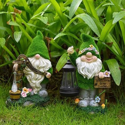 White bearded dwarf ornament outdoor lawn elf decoration so
