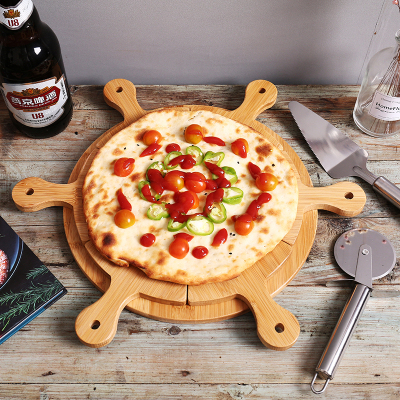 6QCS bamboo and wood tray baking pizza tray, bread and sush