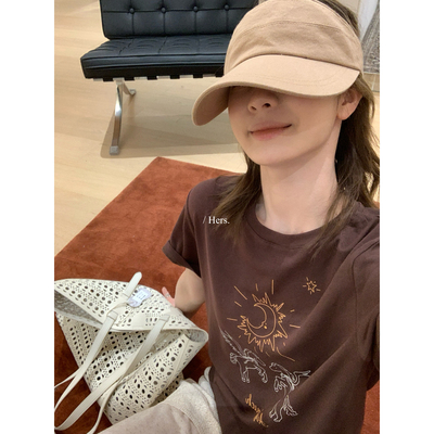 休闲小众梦幻马印花短袖T恤女