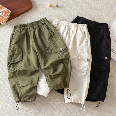 儿童春季新款束脚工装长裤百搭