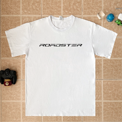 致敬Roadster特斯拉发布会马斯克印字纯棉短袖T恤宽松上衣服logo