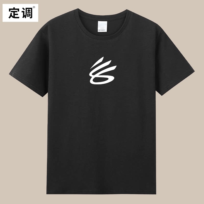 致敬库里新logo篮球curry训练服短袖夏宽松运动t恤男上衣打球纯棉