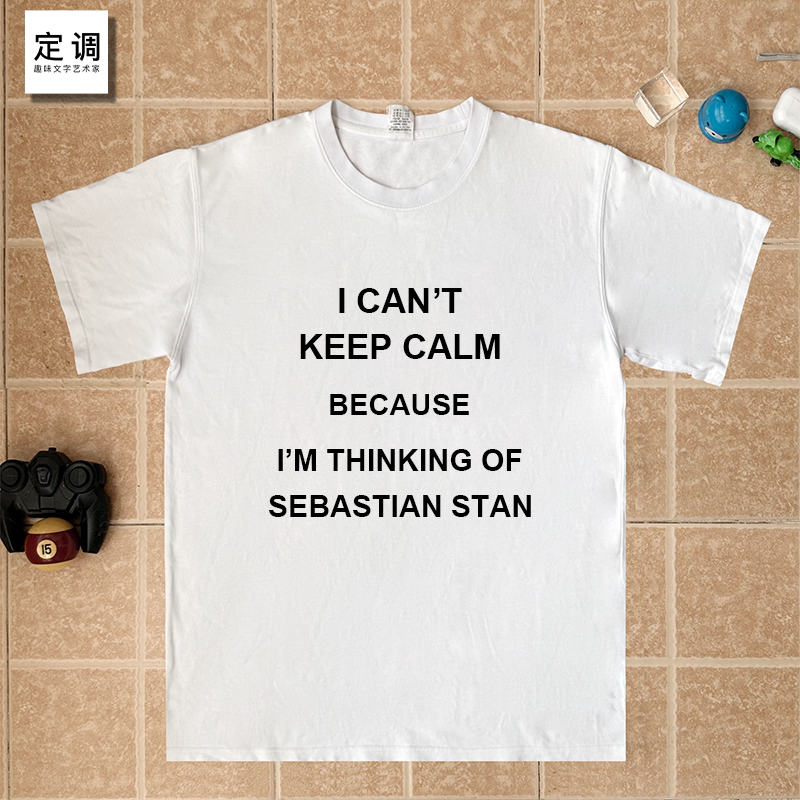sebastian stan塞巴斯蒂安斯坦冬兵粉丝字母纯棉短袖T恤宽松上衣