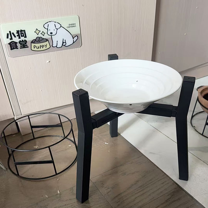 家用三角宠物碗增高架长宽可调金属伸缩护颈托