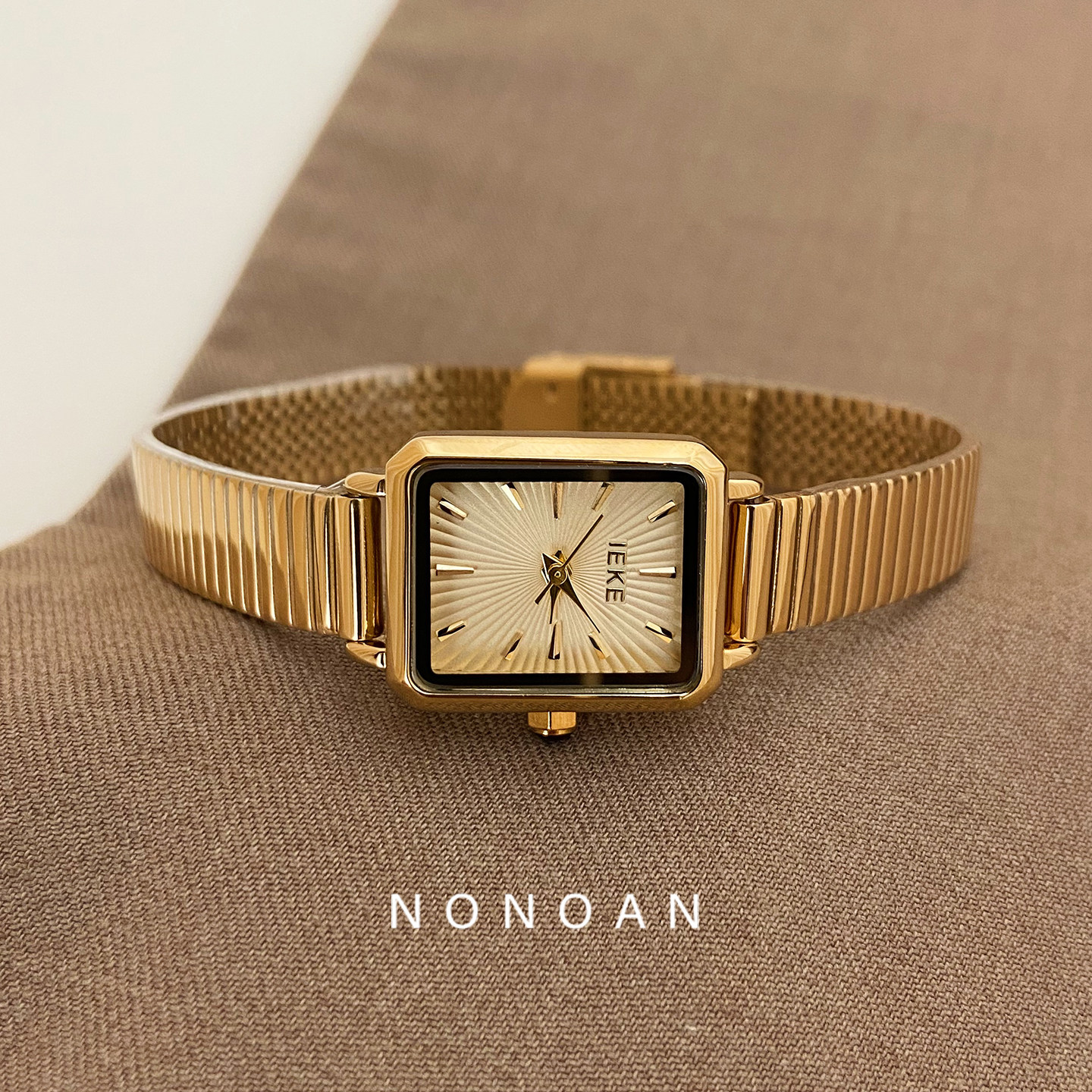 NONOAN 《小金表》女士轻奢小众简约气质百搭精致方形石英腕表791