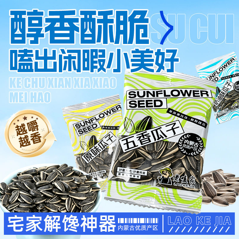 2026新货食品炒袋装带壳油葵小瓜子香脆五香原味奶油味食品小袋装