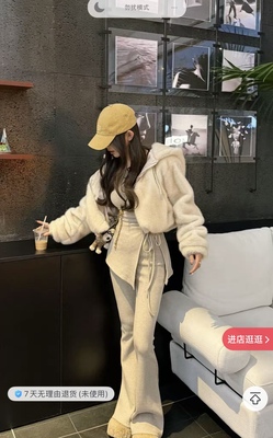 泡菜订制连帽款水貂毛毛外套女2025冬季新款韩版宽松百搭保暖皮草