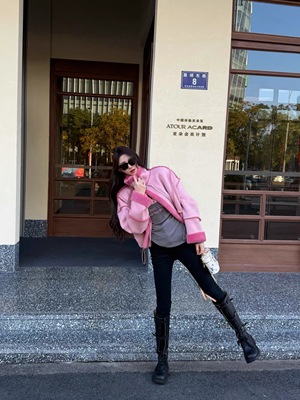 2025冬季新款韩版宽松立领洋气加厚保暖皮毛一体机车服短外套上衣