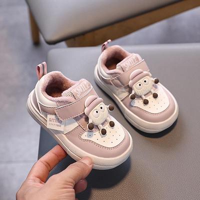 宝宝棉鞋冬季加绒1-3岁男女宝宝学步棉鞋婴幼儿软底皮面运动棉鞋6