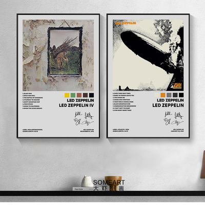 Led Zeppelin齐柏林飞船专辑封面海报装饰画欧美摇滚音乐海报挂画