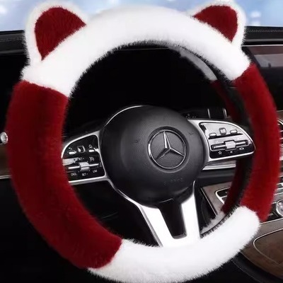 汽车方向盘套冬季毛绒加厚保暖可爱2025新款冬天高级感车把保护套