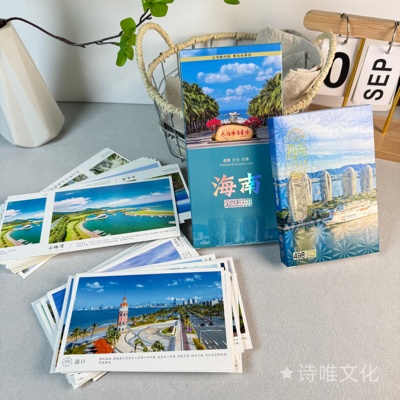海南旅游风景明信片美丽海景椰林