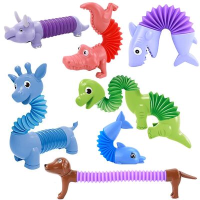 Dinosaur Telescopic Tubes Fidget Toys Cartoon Dolphins, dogs