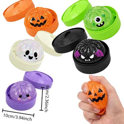 HalloweenTheme Squishy Dumpling Toy With Steamed Box,Hallowe