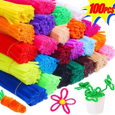100/10pcs Colorful Plush Twister Stick Toys DIY Handmade Flo