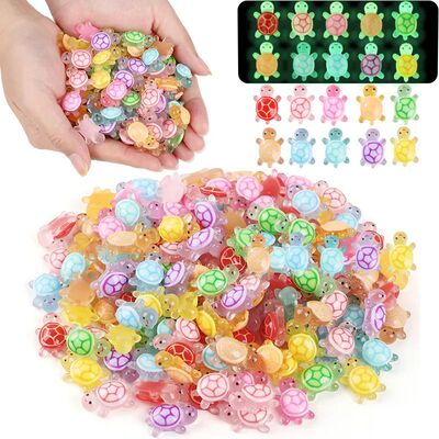 50pcs Mini Luminous Turtle Ornaments Glowing in The Dark Tur