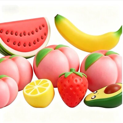 Jumbo Strawberry banana peach stress ball Squishy Squeeze Sl