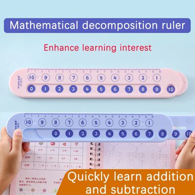 Mathematical decomposition ruler, numerical addition and sub
