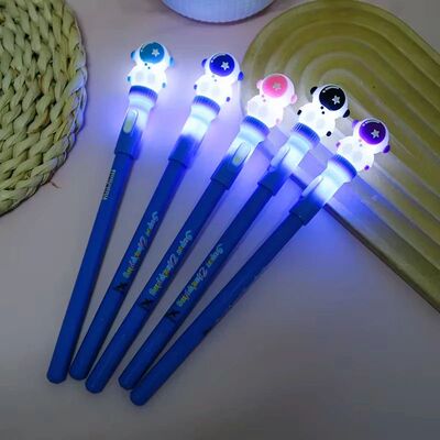 5Pcs/Lot Cute Astronaut Light Neutral Pen 0.5mm Black Ink Cr