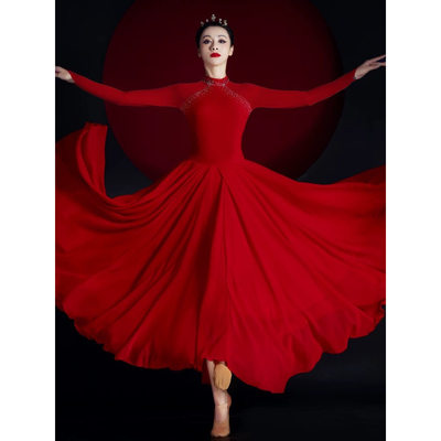 开场舞大摆裙万疆舞蹈演出服女古典舞大摆裙裙灯火里的中国表演服