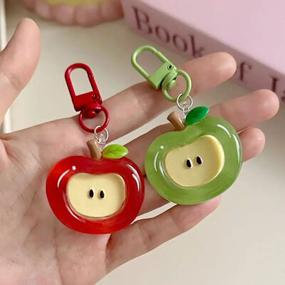 Fashion Cartoon Red Green Cute Keychain for Women Lovely App