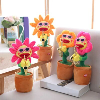 Dancing Sun Flower Talking Plush Toy Electronic Toy with Son
