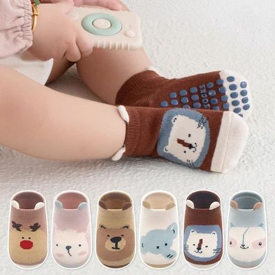 Lawadka born Baby Socks Anti Slip Cotton Cartoon Toddler Flo