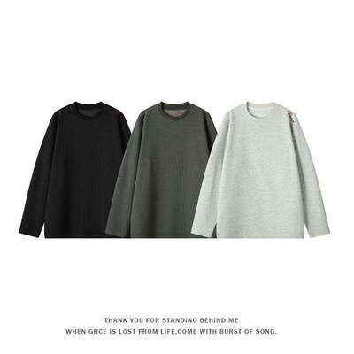 春季美式长袖T恤男士圆领卫衣