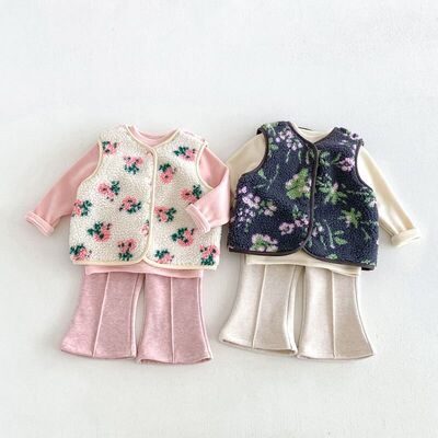 复古上衣2026儿童碎花冬装女童