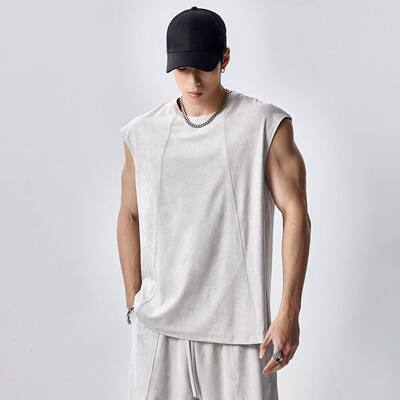 GYMDOG无袖宽松拼接背心