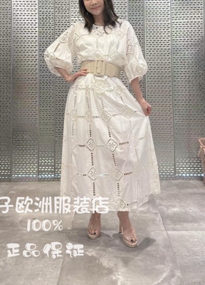 意大利品牌michelle正品时尚镂空图案松紧腰半身裙百搭2026春夏女