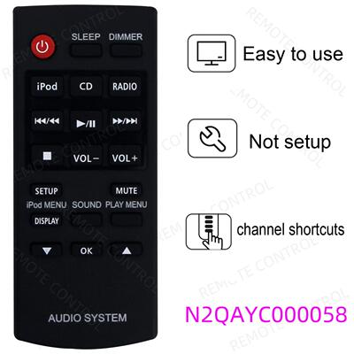 适用于松下立体声音响音箱播放器遥控器 N2QAYC000058