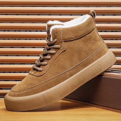 2025年冬季新款高帮加绒加厚男士雪地靴休闲保暖棉鞋时尚潮流男鞋