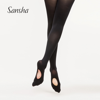 Sansha 法国三沙成人芭蕾舞蹈袜女连裤袜薄露脚心丝袜舞蹈演出袜