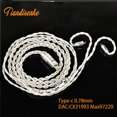 高品质DAC耳机升级线Type-c 0.78mm双针CX31993+MAX97220双芯片