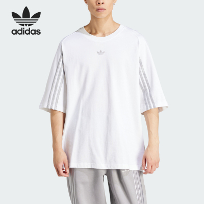 阿迪达斯男士宽松运动休闲短袖