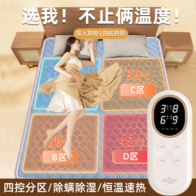 水电褥子双人双控环鼎电热毯分区四区控温电褥子单人双控头脚上下