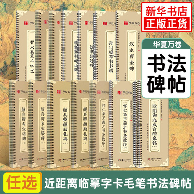 华夏万卷 毛笔字帖 近距离临摹字卡 大字版和入门放大版 王羲之兰亭序 书法入门 字帖临摹 笔法模仿 行书楷书草书 临摹