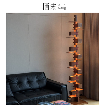 taliesin高山流水法式中古落地灯设计师客厅侘寂风别墅实木复古灯
