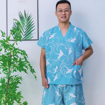 大码浴服果味浴服汗蒸服浴衣纯棉