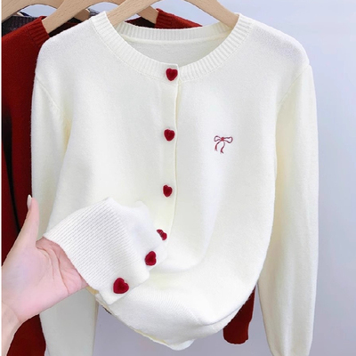 灰色短款针织开衫女早秋miu系小个子ins穿搭打底上衣大朗毛衣外套