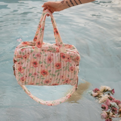 法国Bachaa 26ss大容量化妆包法式碎花小众设计收纳包妈咪包斜挎