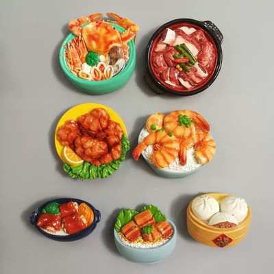 【广东广西美食冰箱贴】树脂爆款食玩城市美食螺狮粉创意磁贴礼物