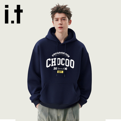 itCHOCOOLATE宽松连帽情侣卫衣