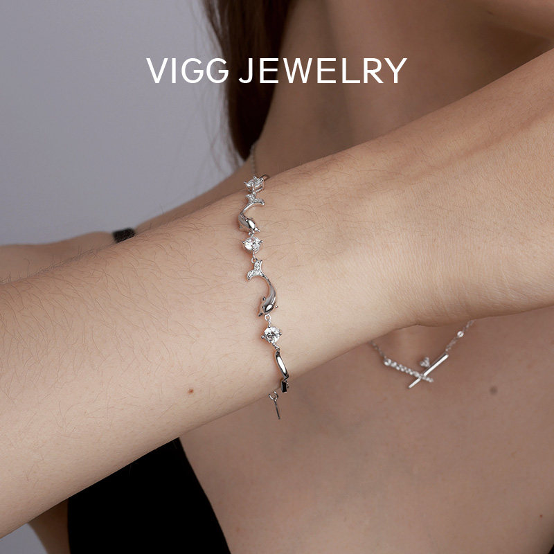 VIGG小海豚手链女生高级感轻奢2025年新款生日送礼物女友纯银手饰_虎窝淘