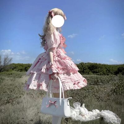 全款正品洛丽塔裙子塔莉Lolita撞色蝴蝶结OP连衣裙日常可爱百搭
