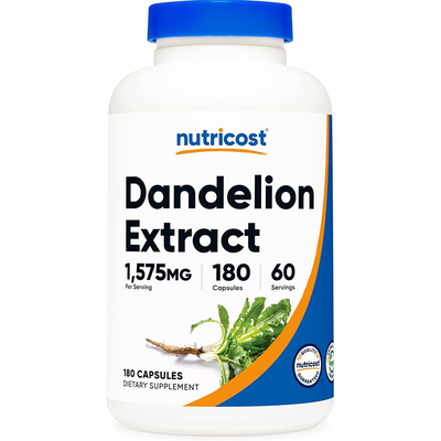 现货美国NUTRICOST Dandelion Root蒲公英根萃取物350mg180粒胶囊