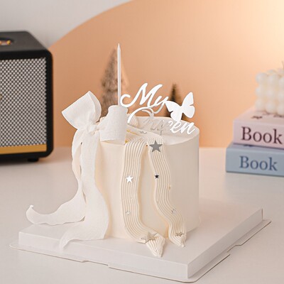 38女神节蝴蝶星星亚克力蛋糕装饰